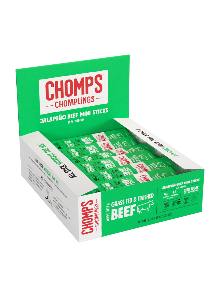 Gluten Free Mini Jalapeño Beef Jerky Stick | Chomplings | Chomps