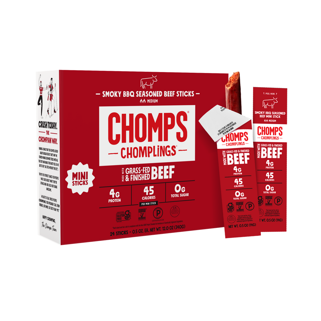 Smoky BBQ Beef Chomplings | Gluten-Free Mini Meat Sticks | Chomps