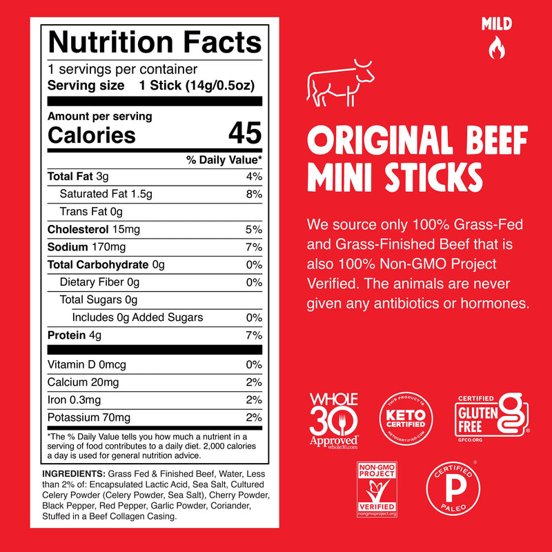 Gluten Free Mini Beef Sticks | Chomplings | Chomps