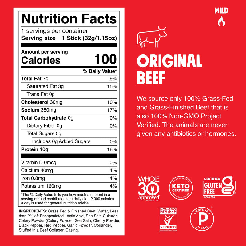 Original Beef Jerky | Gluten Free Beef Sticks | Chomps