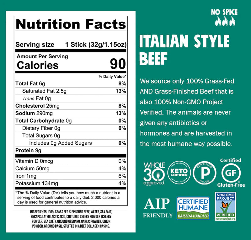 Italian Style Beef Jerky Stick | Chomps